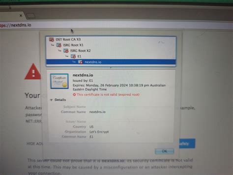 expired certificate bug reports nextdns help center