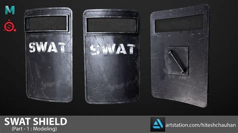 how to model uv unwrap and texture a swat shield in maya and substance