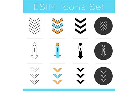 Scrolling Down Uploading Indicators Outline Icons ~ Creative Market
