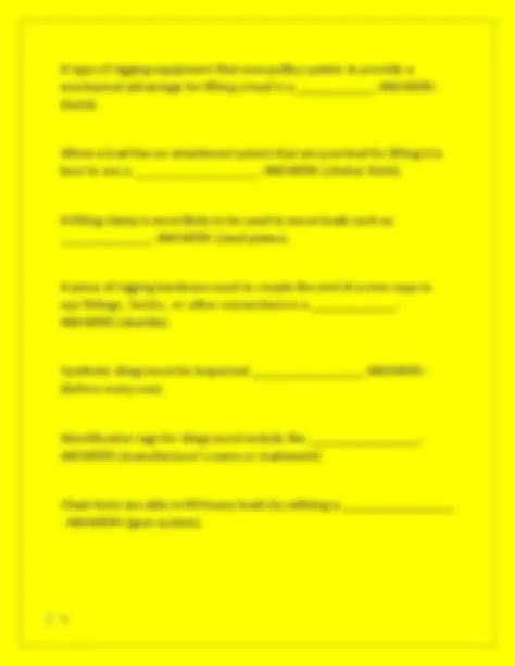 Module 6 Nccer Into To Basic Rigging Questions And Answers 2025 Exams