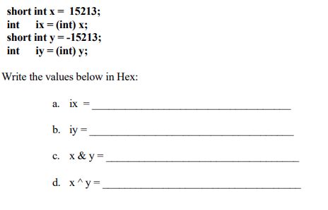 Solved Short Int X Int Ix Int X Short Int Chegg