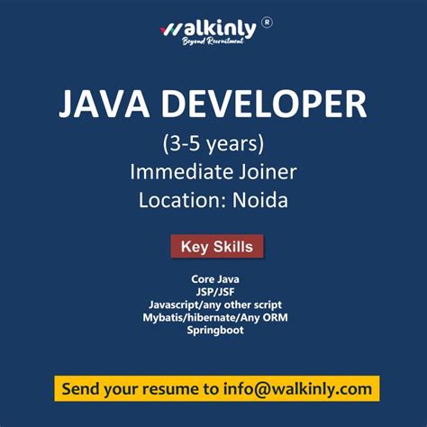 Walkinly On Linkedin Hiring Javadeveloper Noida Immediatejoiner