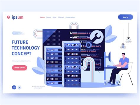 Premium Vector Future Technology Concept Banner Template Man