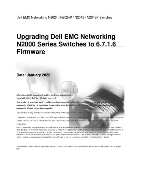 Upgrading Dell Emc Networking N2000 Series Switches To Version 6716