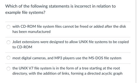 Solved Which Of The Following Statements Is Incorrect In
