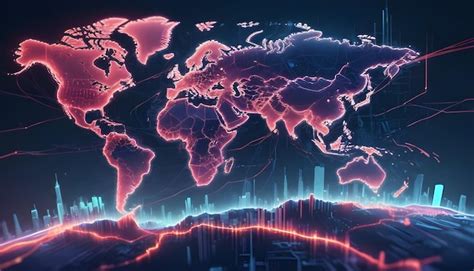Premium Photo Abstract Map Concept Of Global Network And Connectivity Data Transfer And Cyber