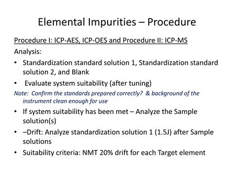 Analysis Of Elemental Impurities In Api Pptx