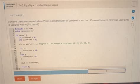 Solved Challenge Activity 7 4 2 Equality And Relational