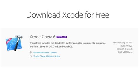 Apple Releases Xcode 7 Beta 6 To Developers Iclarified