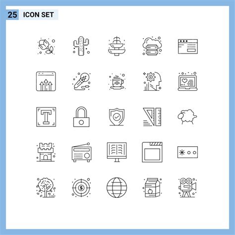 Web Pictogram Vector Design Images Pictogram Set Of Simple Lines Of Web Cloud Simple