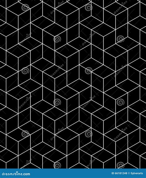 Futuristic Continuous Black Pattern Illusive Motif Abstract Background With Geometric Figures