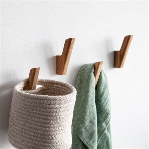 Wooden Coat Hooks For Wall Oak Coat Hook Wall Mount Decorative Wall Hooks Modern Home Decor