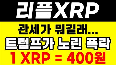 리플 전망 관세가 뭐길래 트럼프가 노린 폭락 업비트시황 코인시황 급등코인추천 리플대응 Youtube