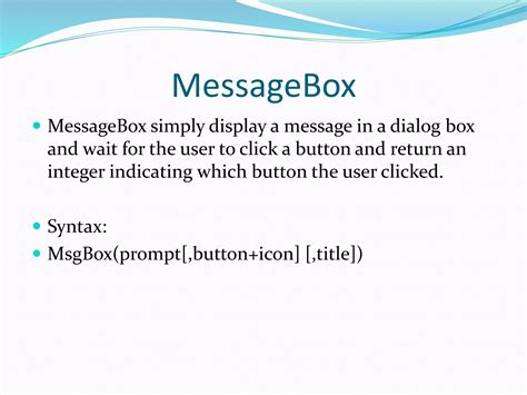 Dialog Box In Vb6 Pptx