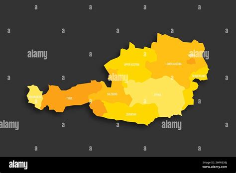 Austria Political Map Of Administrative Divisions Federal States