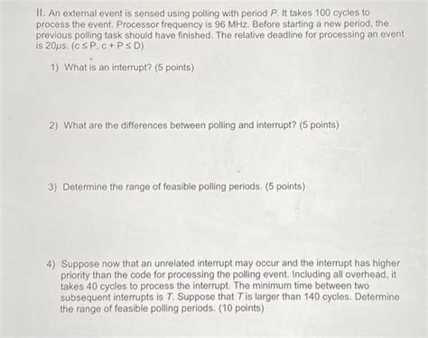 solved ii an external event is sensed using polling with