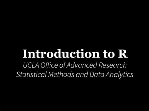 Introduction To R YouTube