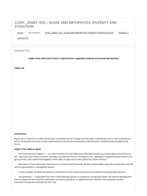 Algae 5 Pdf Sex Sexual Reproduction