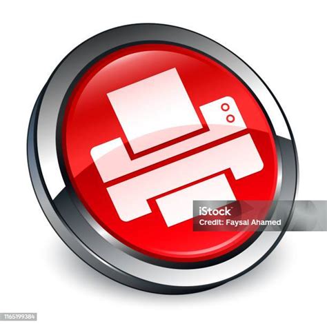 프린터 아이콘 3d 빨간색 둥근 버튼 0명에 대한 스톡 벡터 아트 및 기타 이미지 0명 3차원 형태 기계류 Istock