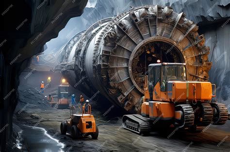 Premium Ai Image Shield Tunneling Machines Are Excavating Tunnels Ai