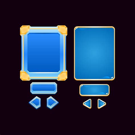 Set Of Golden Jelly Diamond Game Ui Board Pop Up For Gui Asset Elements Vector Illustration