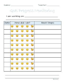 Progress Monitoring Sheets By Visionary Social Worker TPT