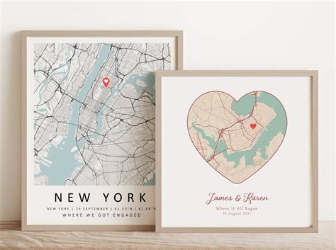 Custom Map Print Custom City Map Personalized Print Travel Map Gift Anniversary Gift For Her