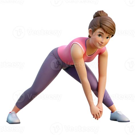 Dramatic Modern Woman Stretching Hamstring Front View Cutout Original 57572405 Png