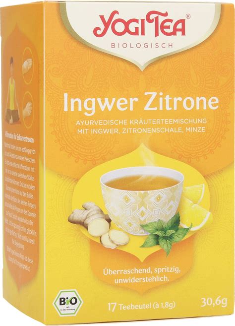 Yogi Tea Ingwer Zitrone Tee Bio 30 60 G Ecco Verde Onlineshop