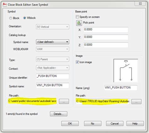 symbol builders default save to paths autodesk community