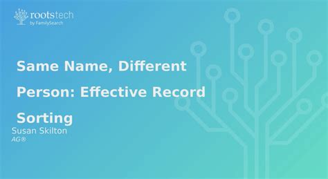 same name different person effective record sorting