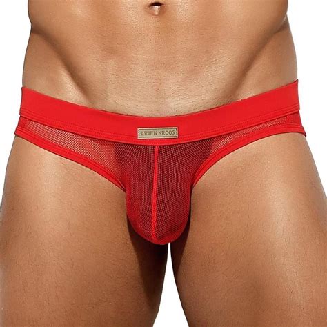 Red Mesh Bikini Briefs Mens Lingerie Size Large New Depop