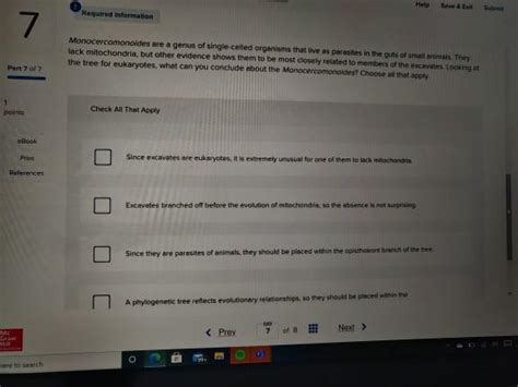 Solved Hele Required Information 7 Monocercomonoides Are A