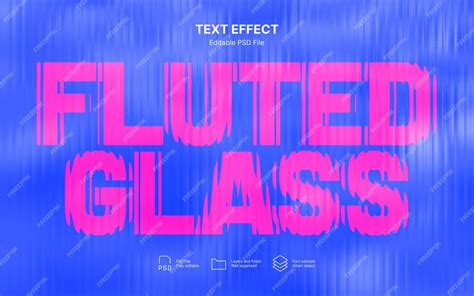 Premium Psd Fluted Glass Texture Text Effect
