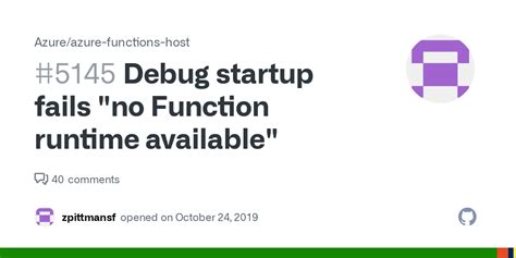 Debug Startup Fails No Function Runtime Available · Issue 5145