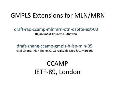 ppt gmpls extensions for mln mrn powerpoint presentation free