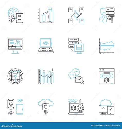 Data Backup Linear Icons Set Recovery Restore Archive Protect