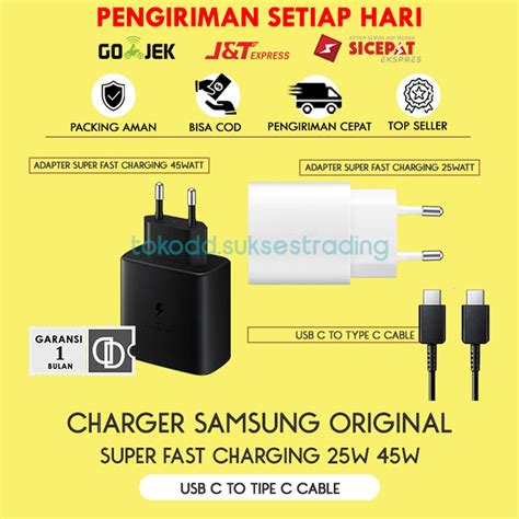 Jual Charger Samsung USB C To Type C Original 100 Fast Charging Indonesia Shopee Indonesia
