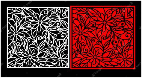 Premium Vector Decorative Wall Panels Set Jali Design Cnc Pattern Laser Cutting Pattern Router