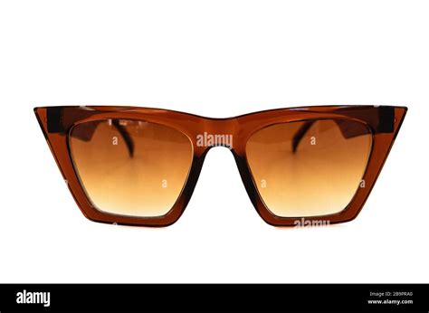 Brown Wayfarer Thick Frame Sunglasses With Gradient Glasses Isolated On