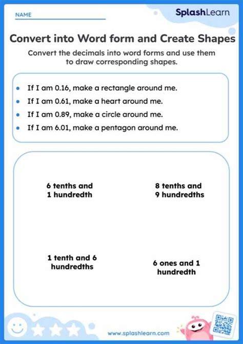 Convert Into Word Form And Create Shapes Worksheet Printable Maths Sheet