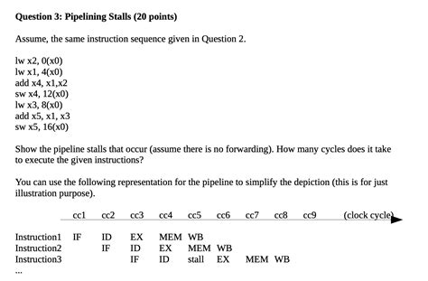 solved question 3 pipelining stalls 20 points assume the