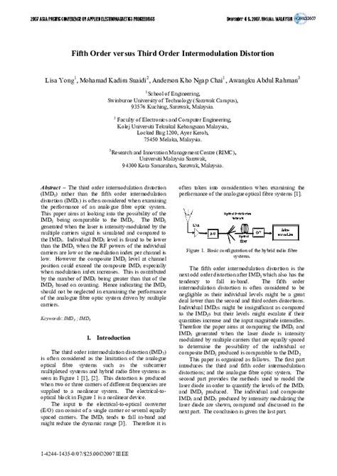 Pdf Fifth Order Versus Third Order Intermodulation Distortion