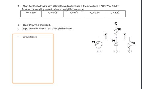 solved for the following circuit find the output voltage if
