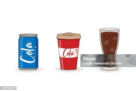 콜라의 유리 및 알루미늄 캔 컬렉션 소다 라벨을 설정합니다 흰색 배경에 고립되어 있습니다청량 음료 0명에 대한 스톡 벡터 아트 및 기타 이미지 Istock