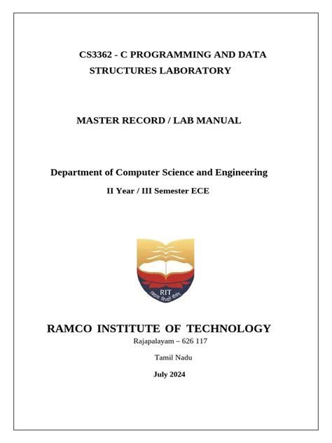 C Programming And Data Structures Lab Manual Pdf Control Flow C