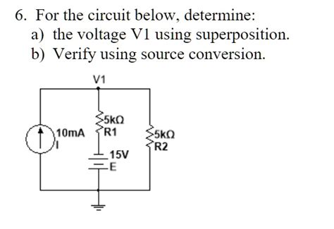 6 For The Circuit Below Determine A The Voltage Vl Using