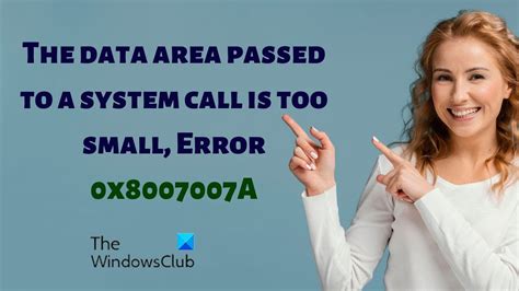 The Data Area Passed To A System Call Is Too Small Error 0x8007007a Youtube
