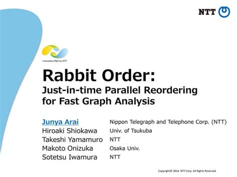 Rabbit Order Just In Time Reordering For Fast Graph Analysis Ppt