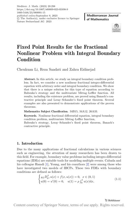 Fixed Point Results For The Fractional Nonlinear Problem With Integral